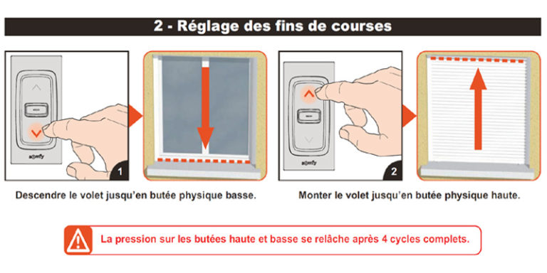 Remettre la programmation des fins de courses à zéro Franciaflex